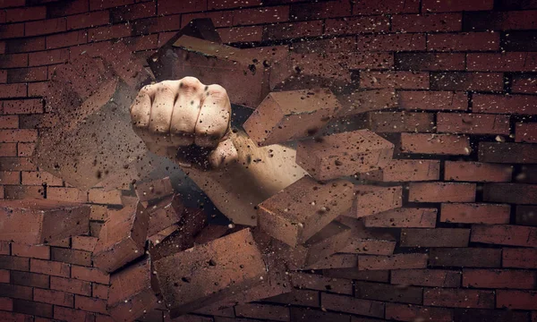 Breaking through wall Stock Photos, Royalty Free Breaking through wall ...