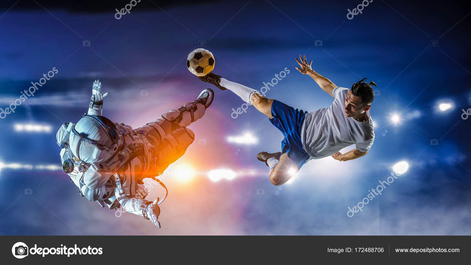 Astronauts Playing Soccer