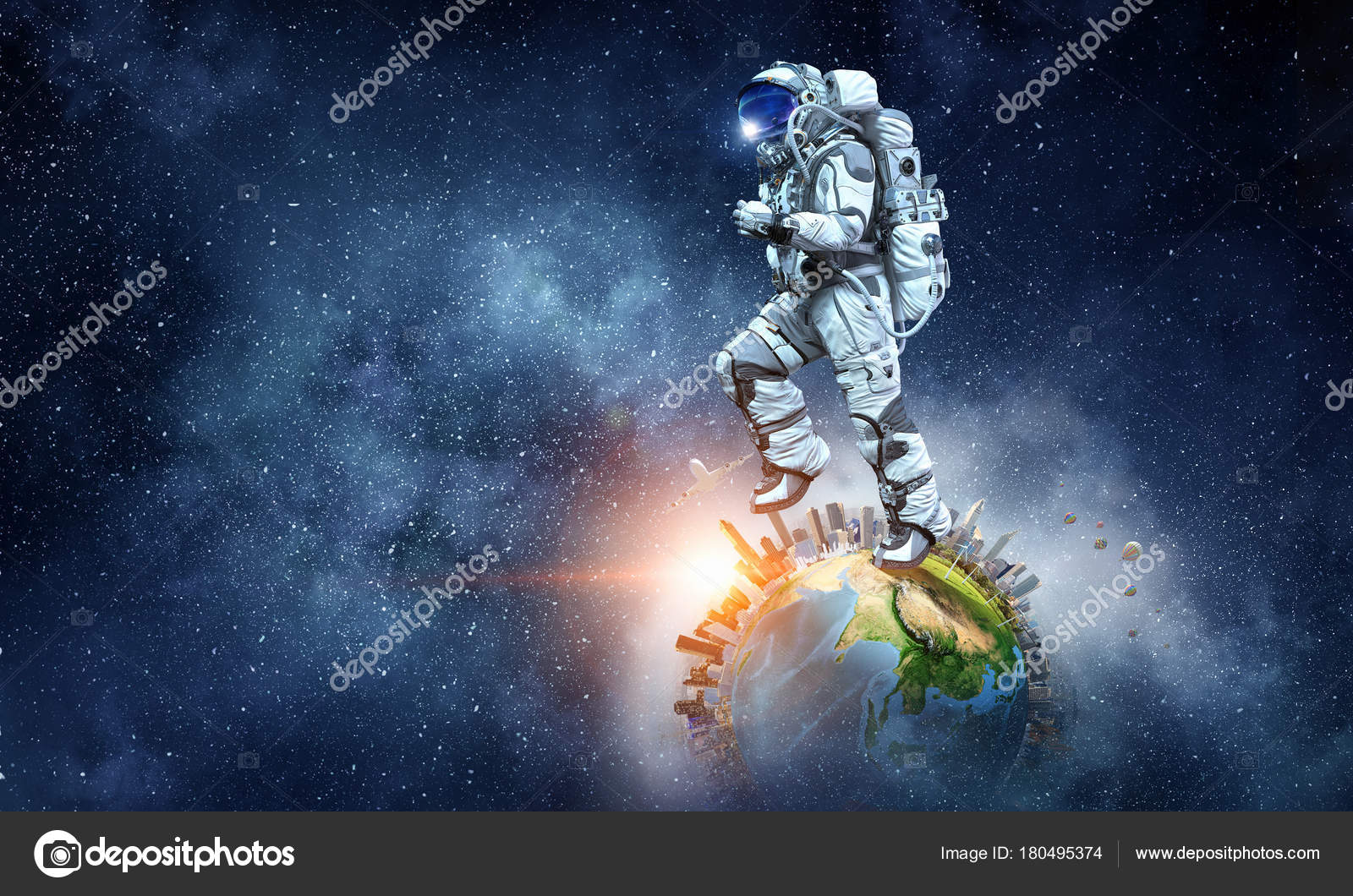Spaceman running fast. Mixed media – Stock Editorial Photo ...