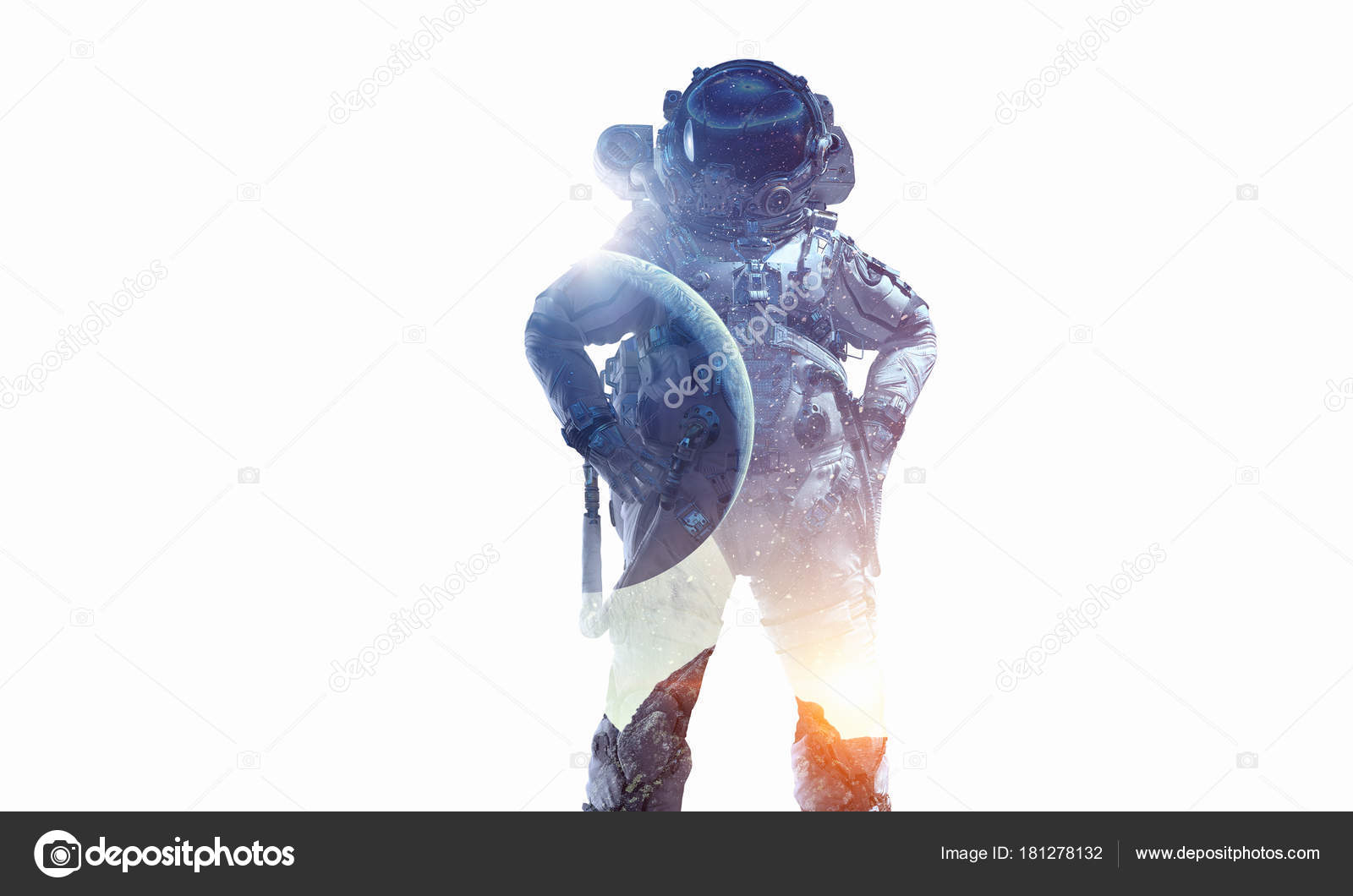 Spaceman on white. Mixed media – Stock Editorial Photo © SergeyNivens ...