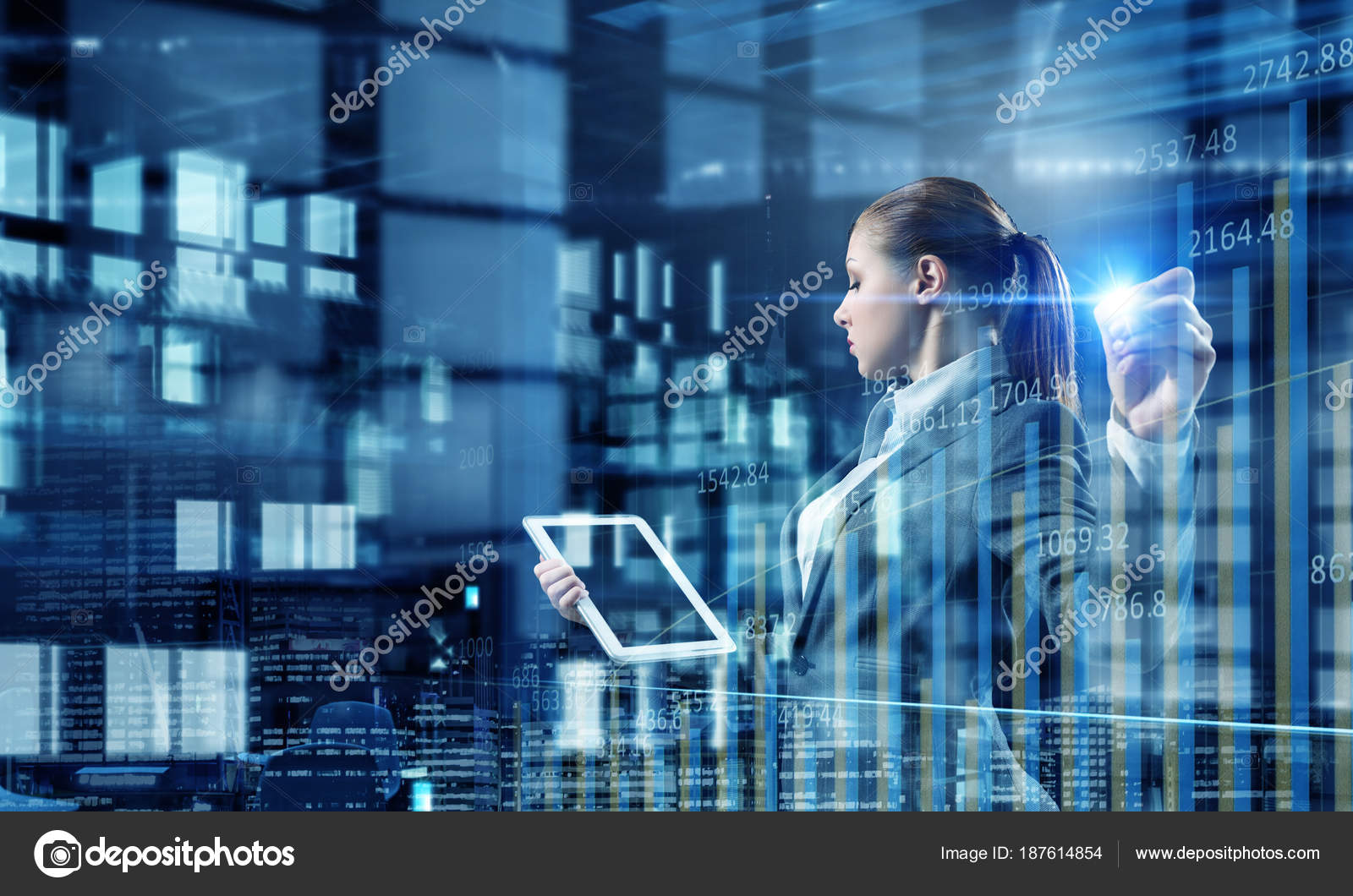Innovative media technologies in use. Mixed media — Stock Photo ...