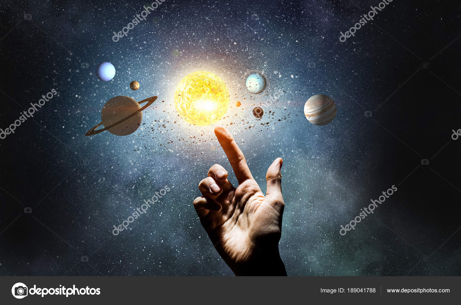 System of planets . Mixed media — Stock Photo © SergeyNivens #189041788