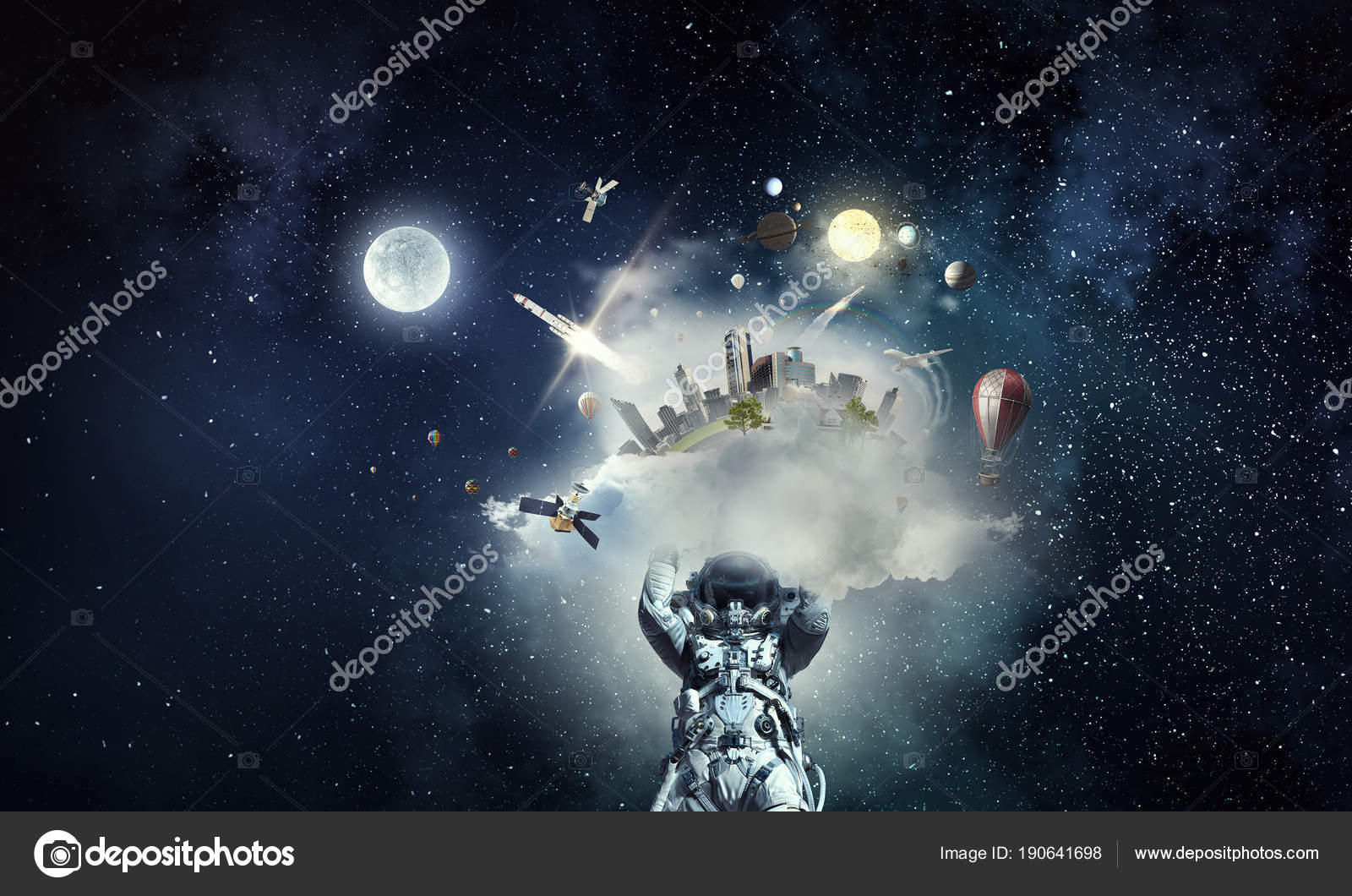 Spaceman and his mission. Mixed media – Stock Editorial Photo ...