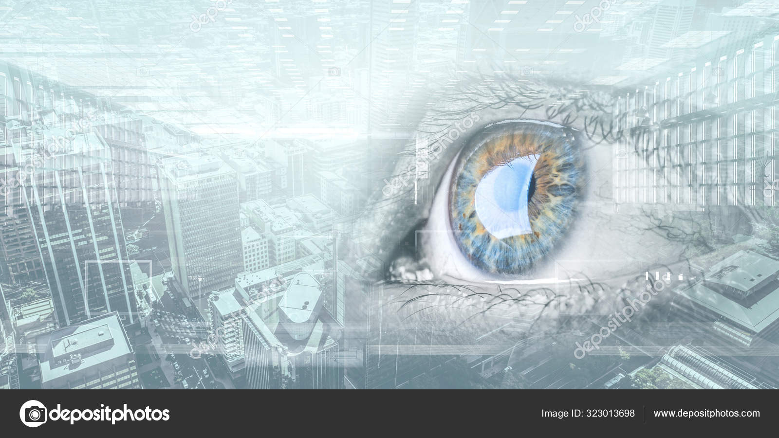 Person identification and scanning . Mixed media Stock Photo by ...