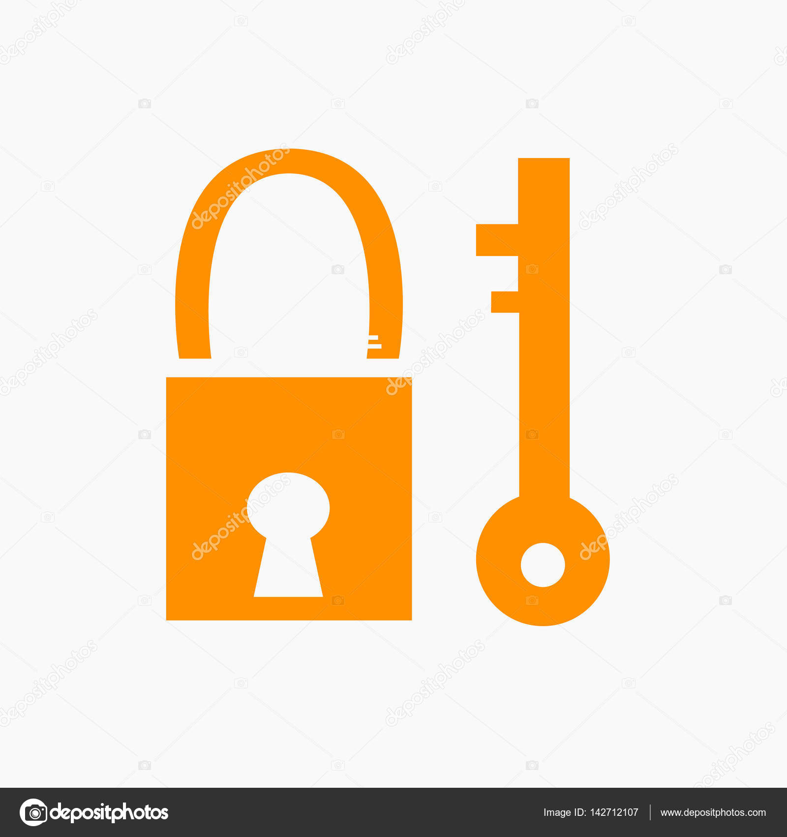 Lock and Key Icon Vector Stock Vector Image by ©azuaya25 #142712107