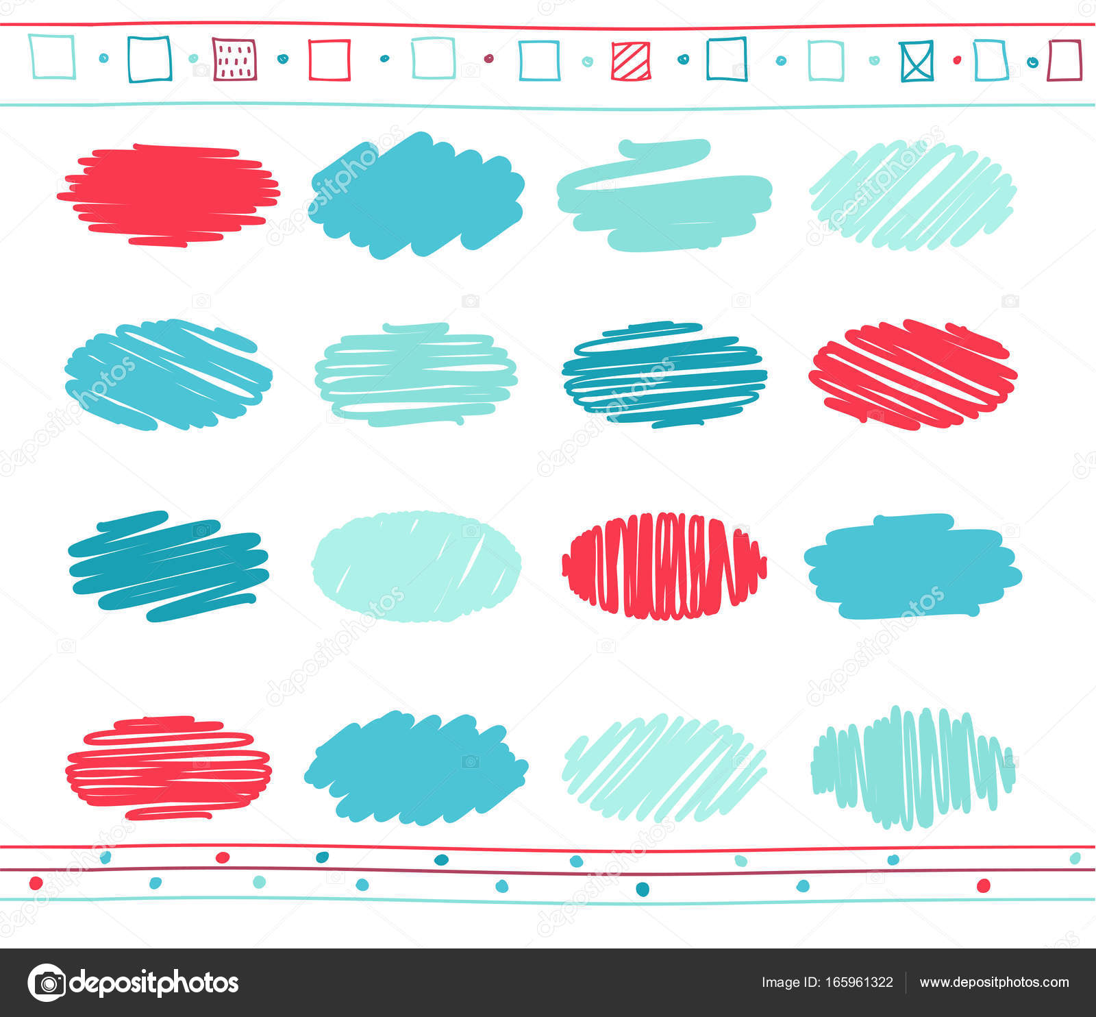 Vector set of scribble elements Stock Vector by ©frenta 165961322