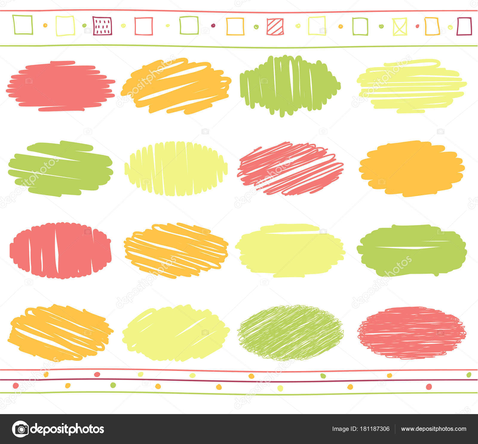 Vector set of scribble elements Stock Vector Image by ©frenta #181187306
