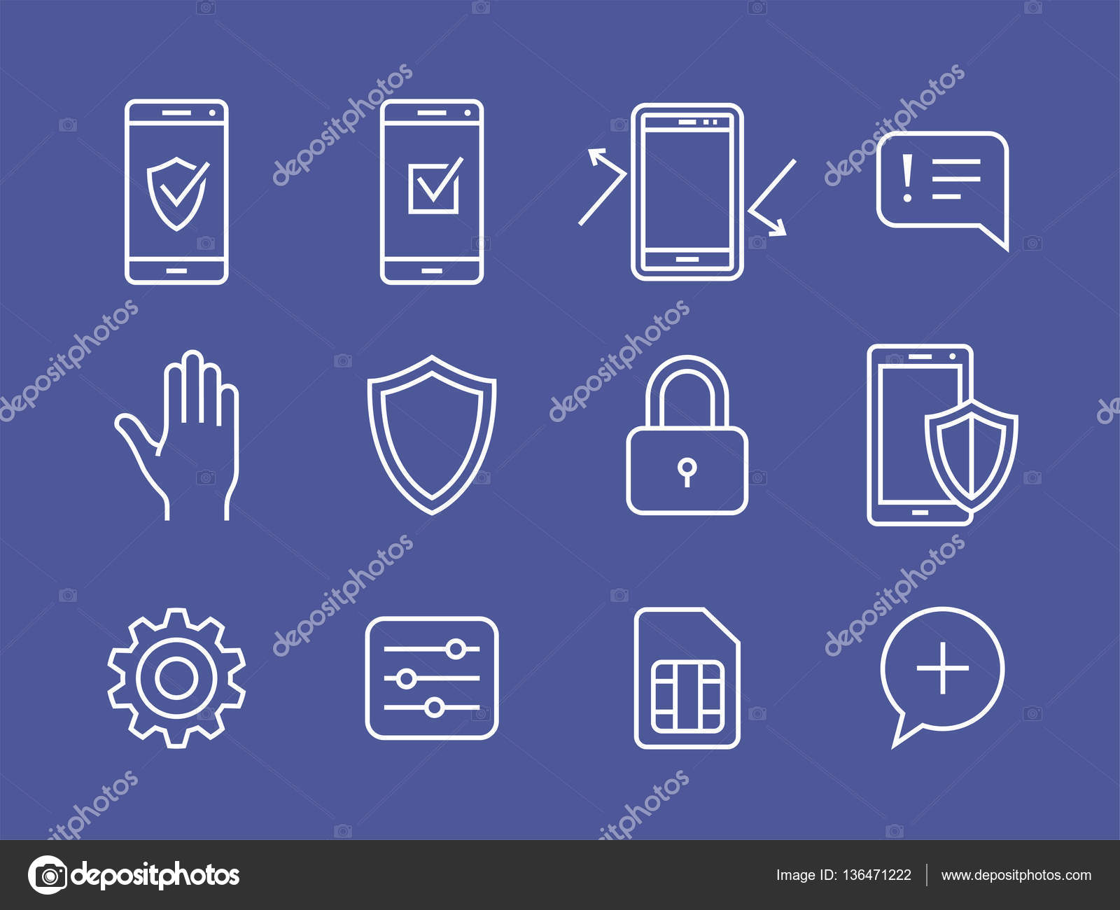 Mobile devices security icons Stock Vector by ©frbird 136471222
