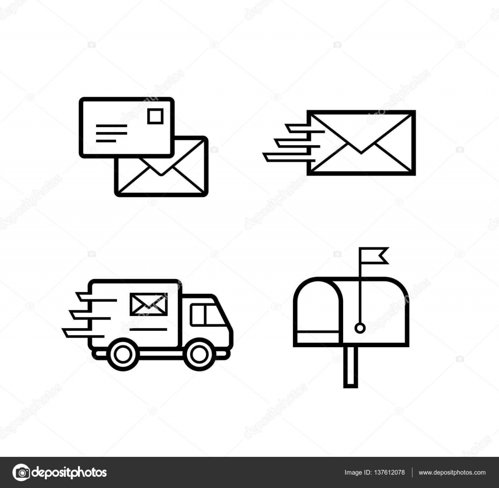 Vektor-Symbole für Post und Zustelldienst - Vektorgrafik: lizenzfreie ...