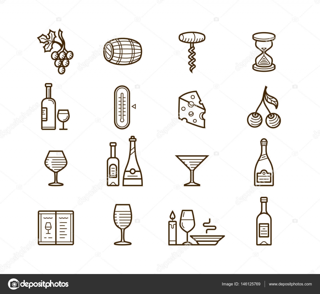Wine icons set Stock Vector Image by ©frbird #146125769