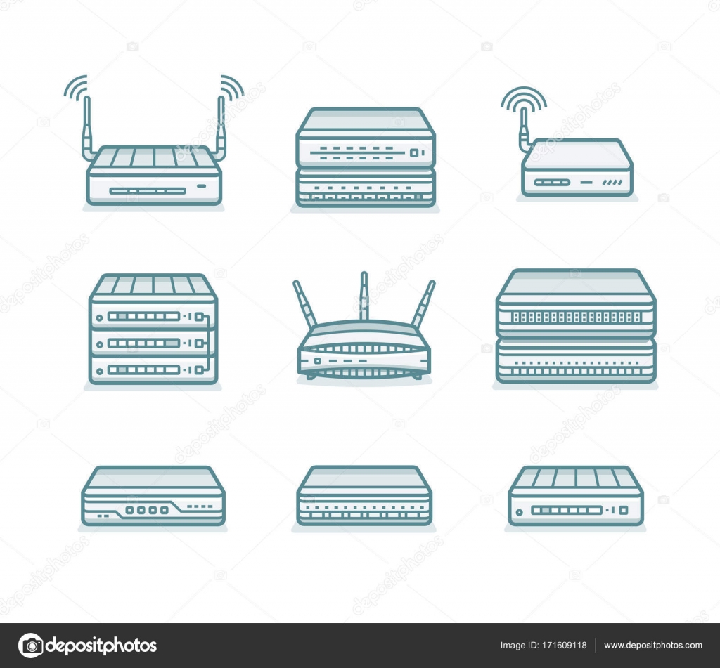 Network router icons Stock Vector by ©frbird 171609118