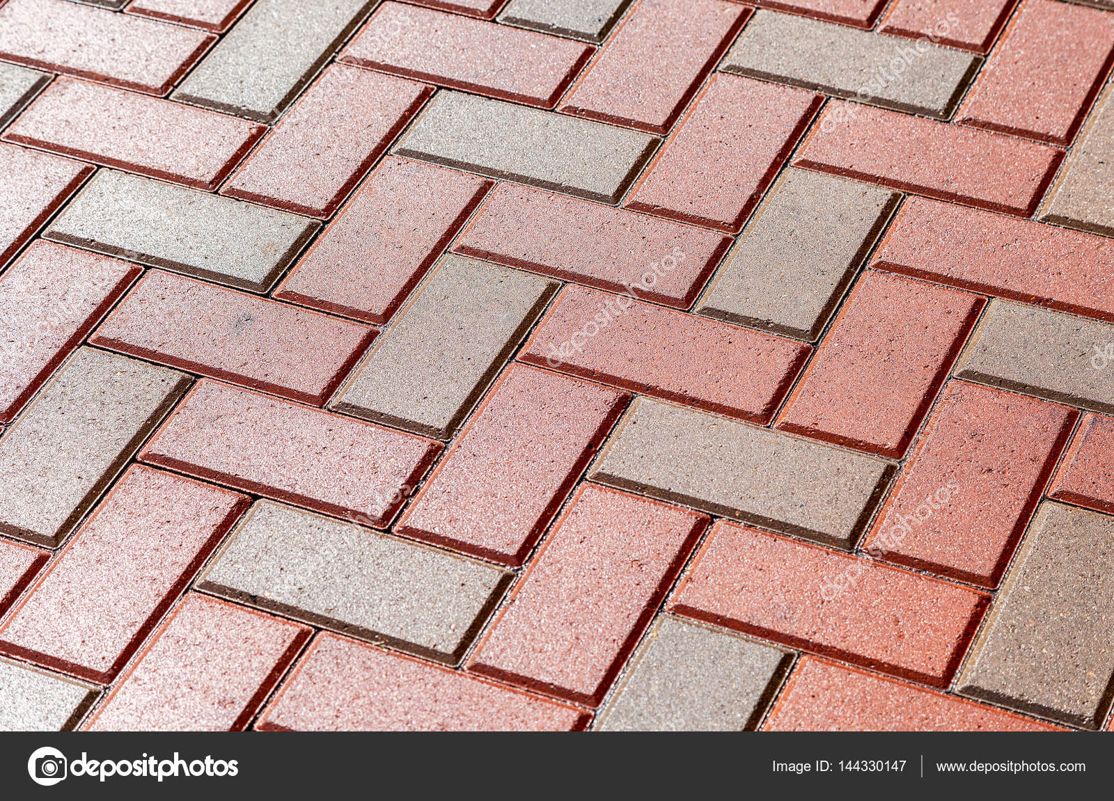 Red and grey paving stones as background close up — Stock Photo ...