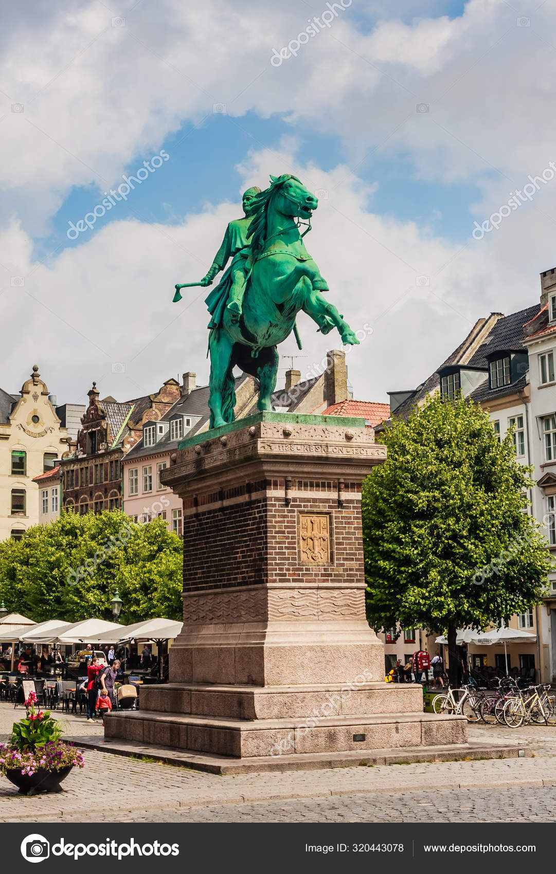 Statue of Absalon, a warrior bishop knight who was the founder o ...