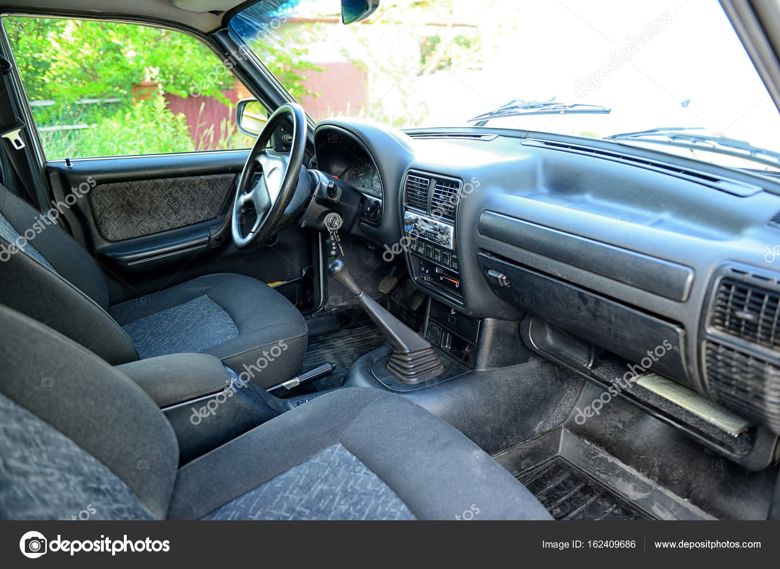 Car Interior Driver Side View. Modern Car Interior Design. — Stock ...