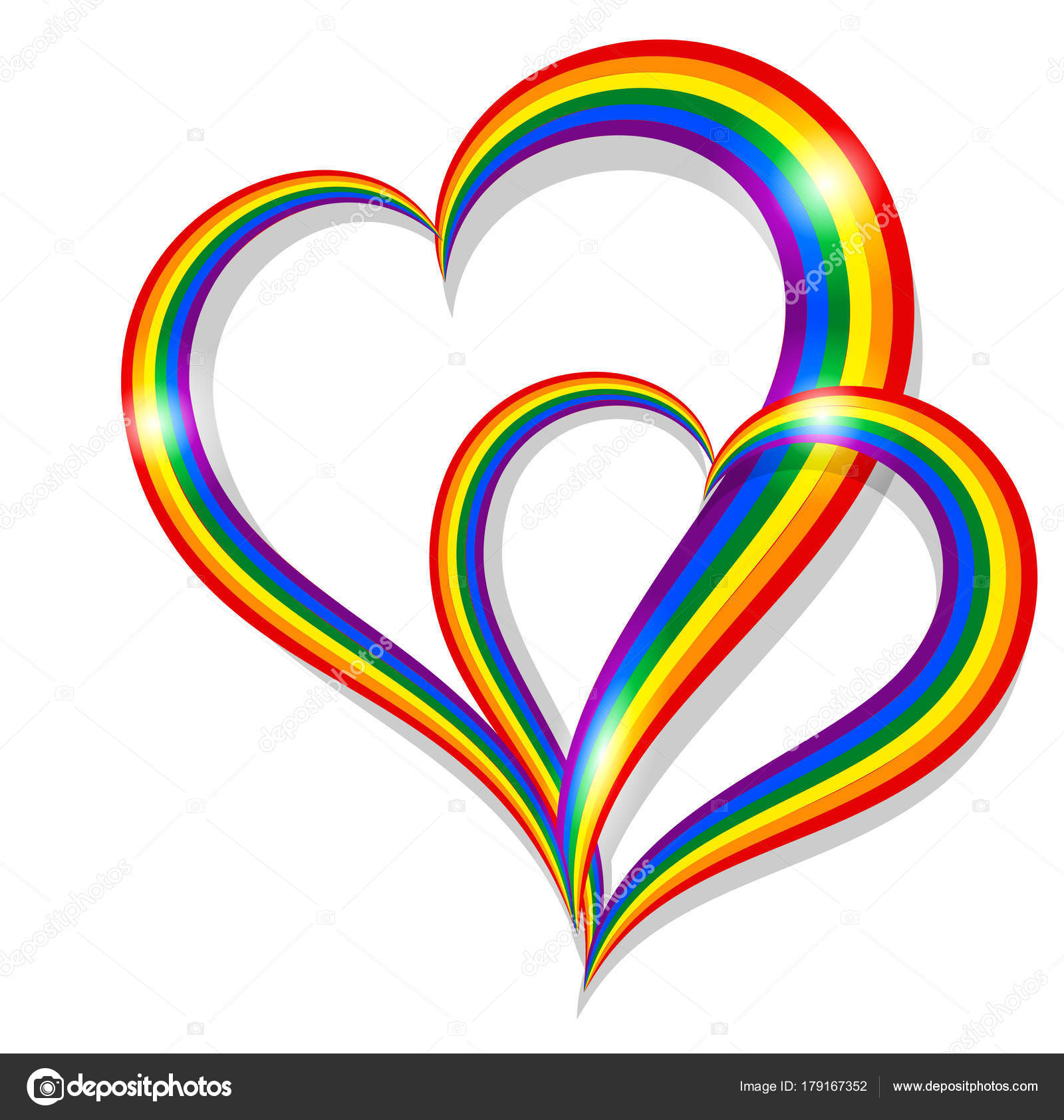 Two rainbow pride heart shape symbol LGBT community ⬇ Vector Image by ...
