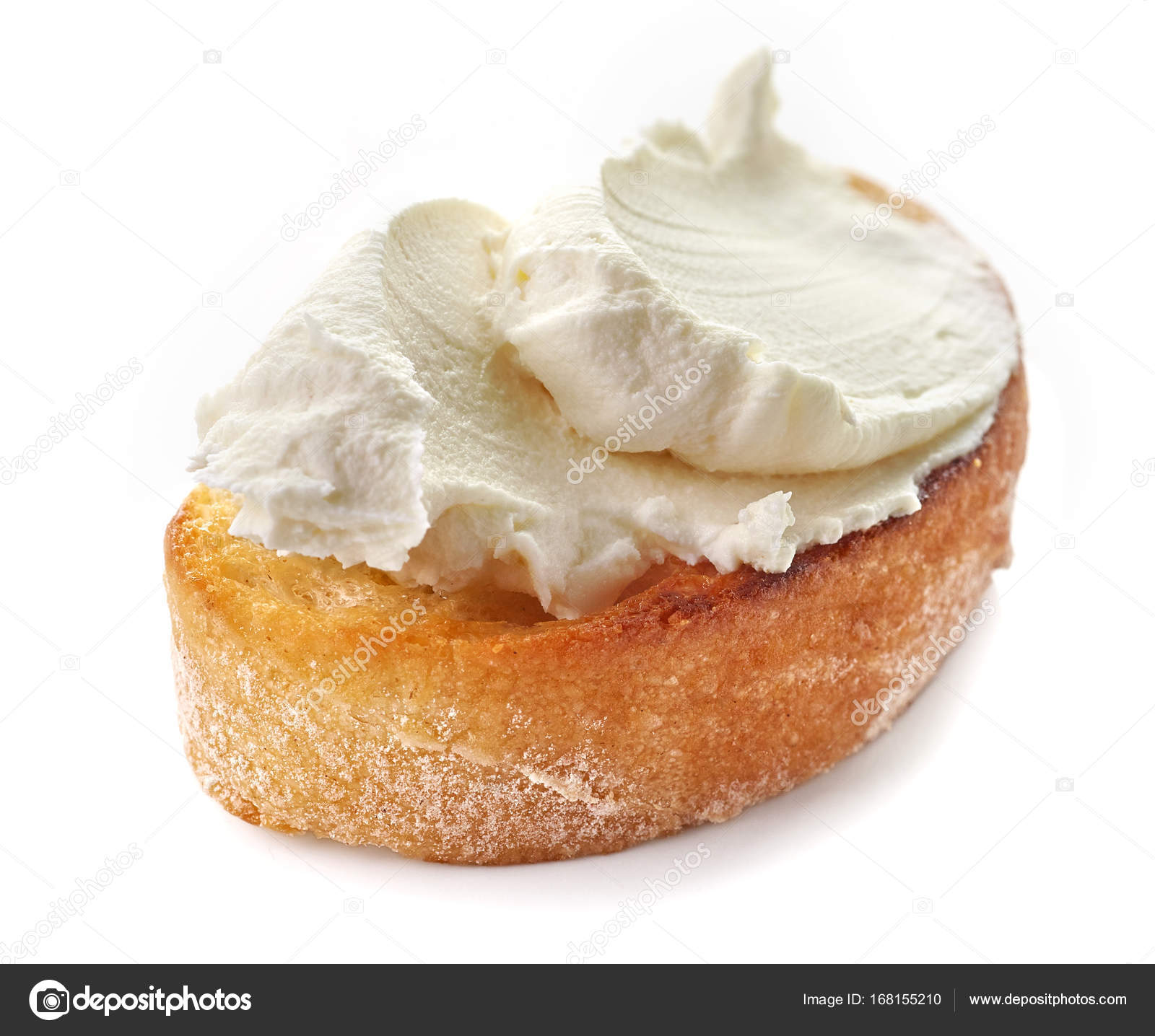 Toasted bread with cream cheese Stock Photo by ©magone 168155210