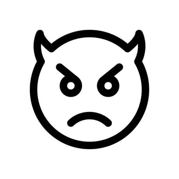Cara Diablo Con Cuernos Emoji Llorando Con Lágrimas Vector de stock por ...
