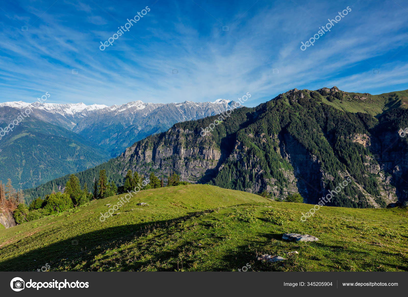 Spring in Kullu valley in Himalaya mountains. Himachal Pradesh, India ...