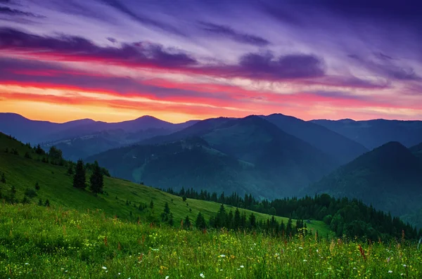 Mountain sunset landscape Stock Photos, Royalty Free Mountain sunset ...