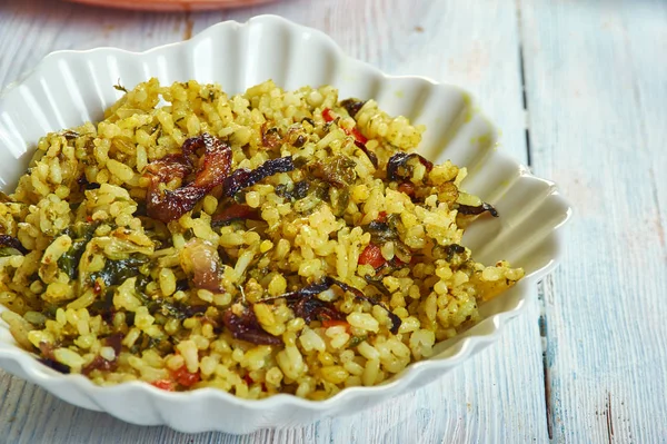 Charcuterie Fried Rice, Chinese-Italian mash-up of fried rice - Stock ...