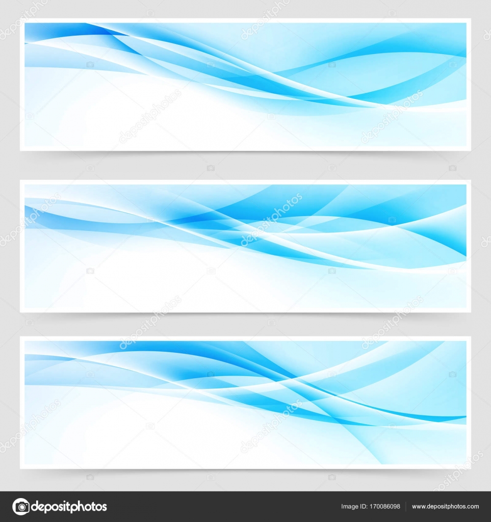 Bright blue abstract swoosh modern line header Stock Vector Image by ...