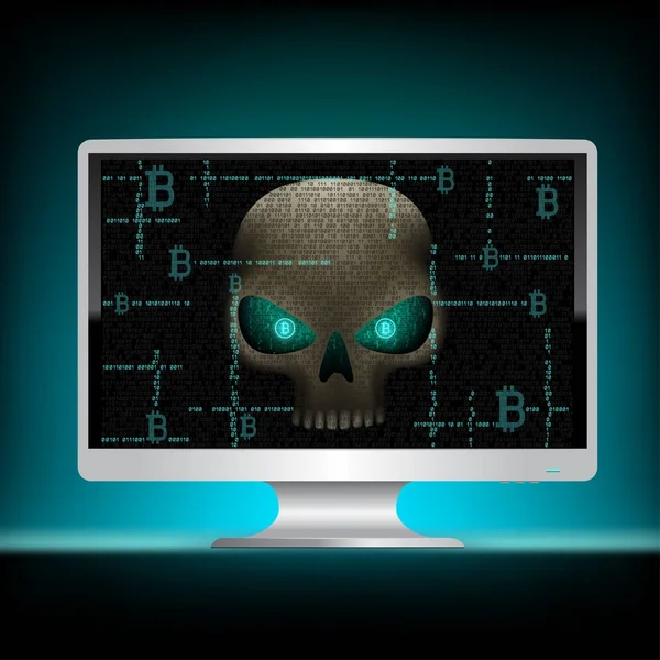 Funny Angry White Hacker Skull You Hacked Text Monitor Device Stock ...