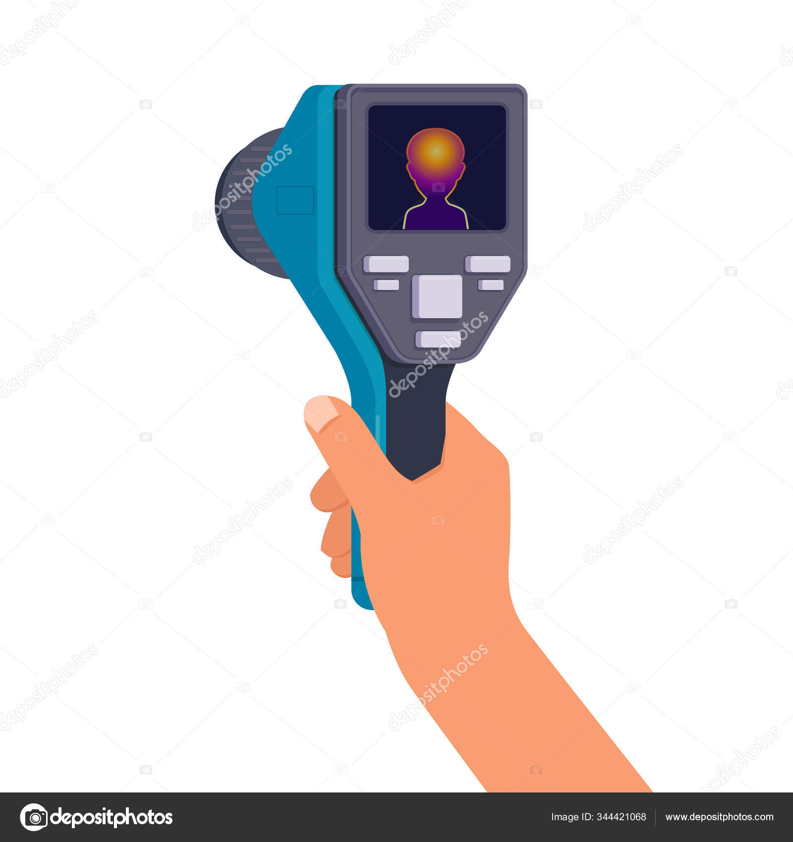 Hand holds a thermal imaging camera Stock Vector by ©Bienchen 344421068