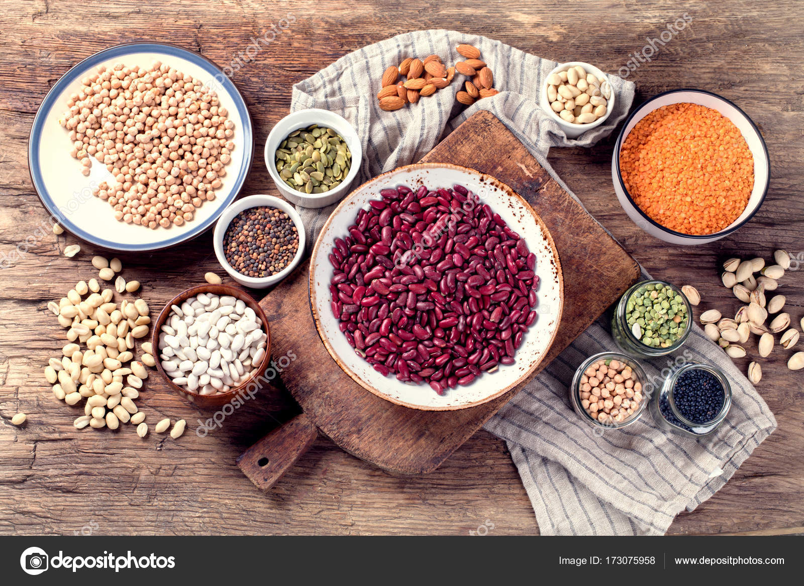 Various dry legumes collection — Stock Photo © bit245 #173075958
