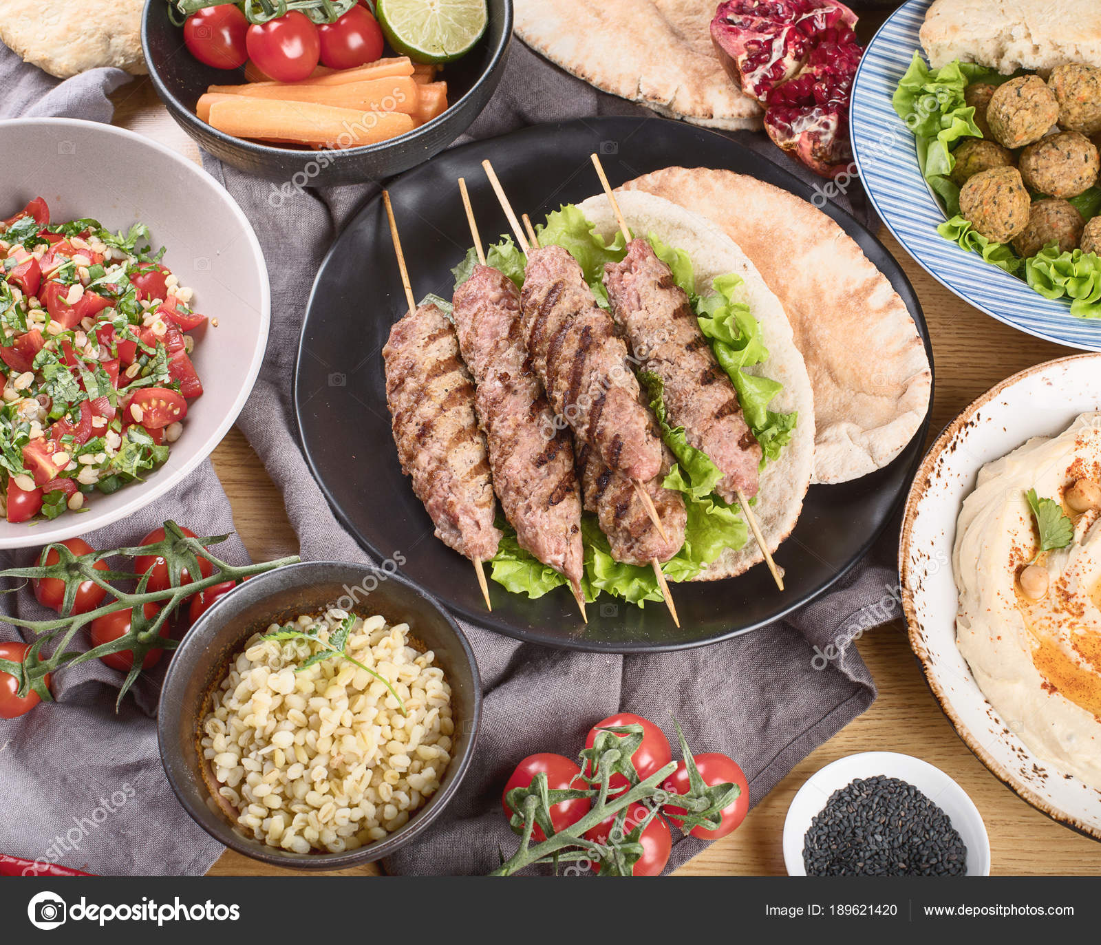 Lebanese Food Middle Eastern Traditional Cuisine Top View Stock Photo ...