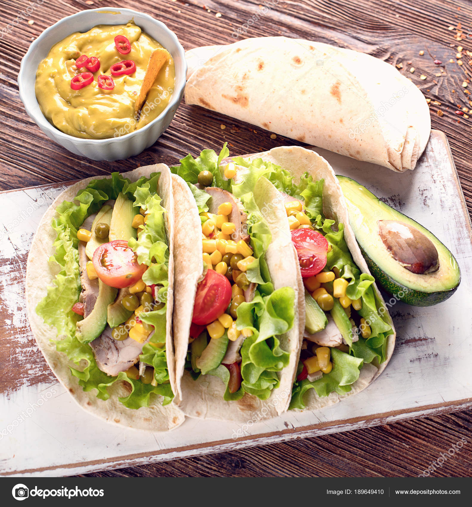 Authentic mexican tacos Stock Photo by ©bit245 189649410
