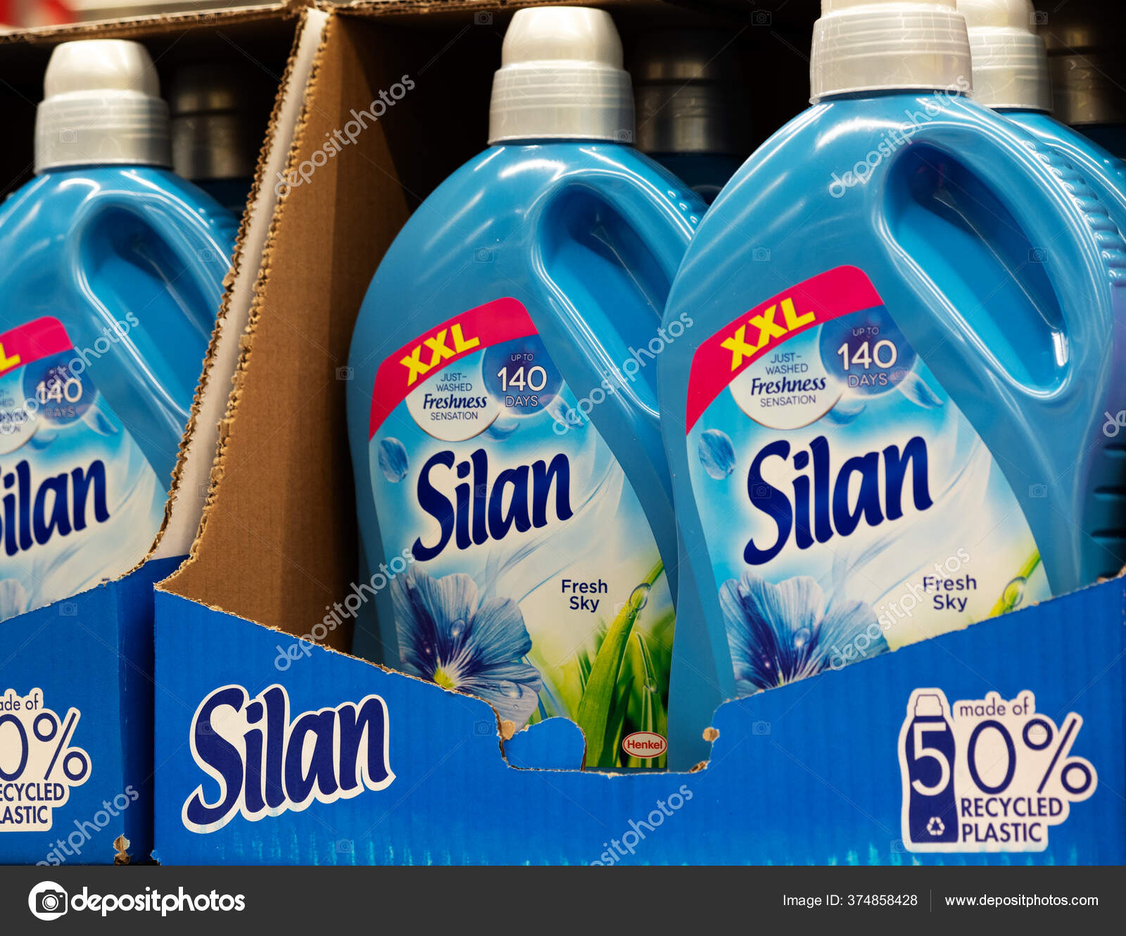 Plastic Bottles Rinse Aid Silan Store — Stock Editorial Photo ...