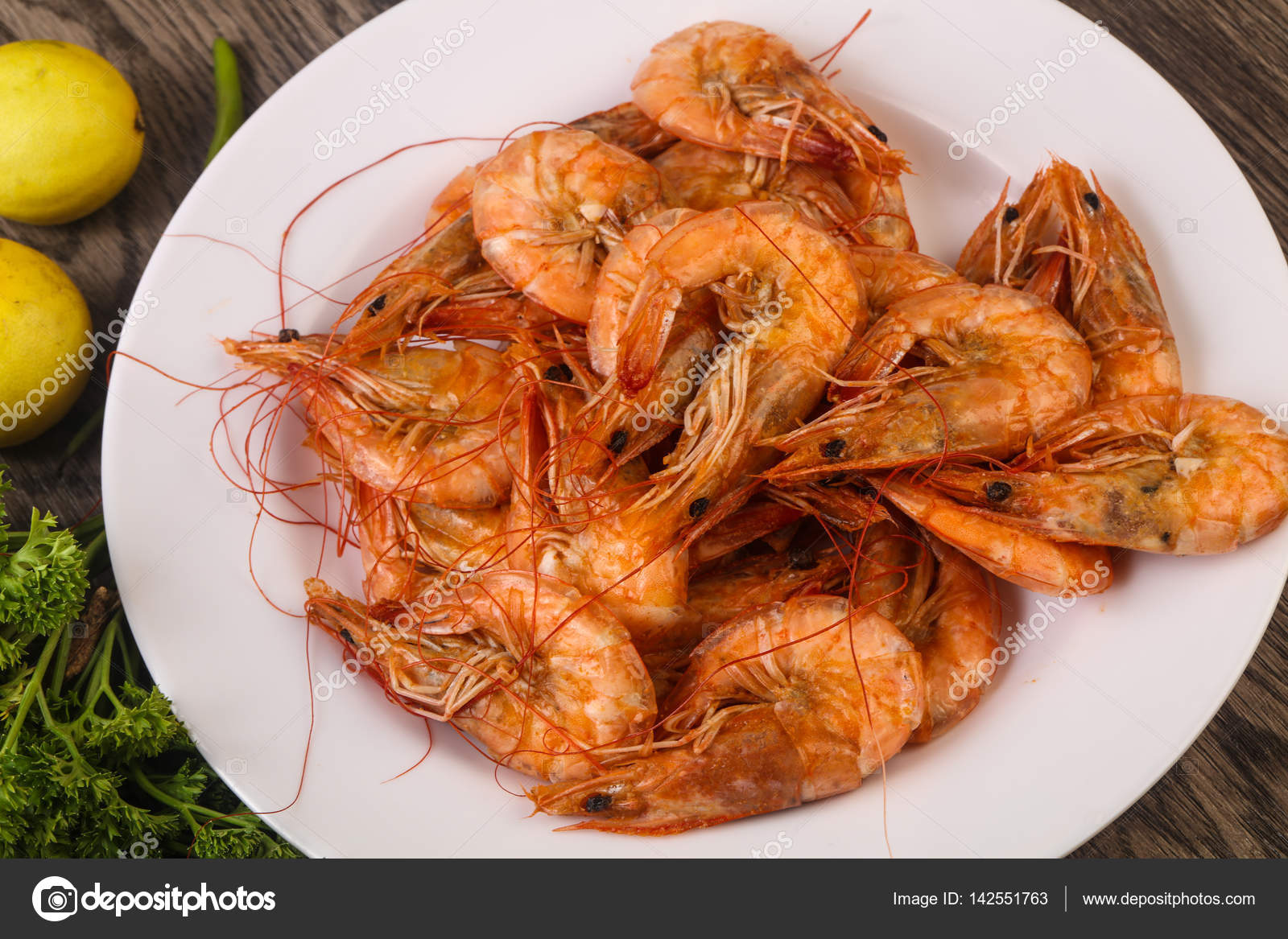 Boiled prawns in the bowl Stock Photo by ©AndreySt 142551763