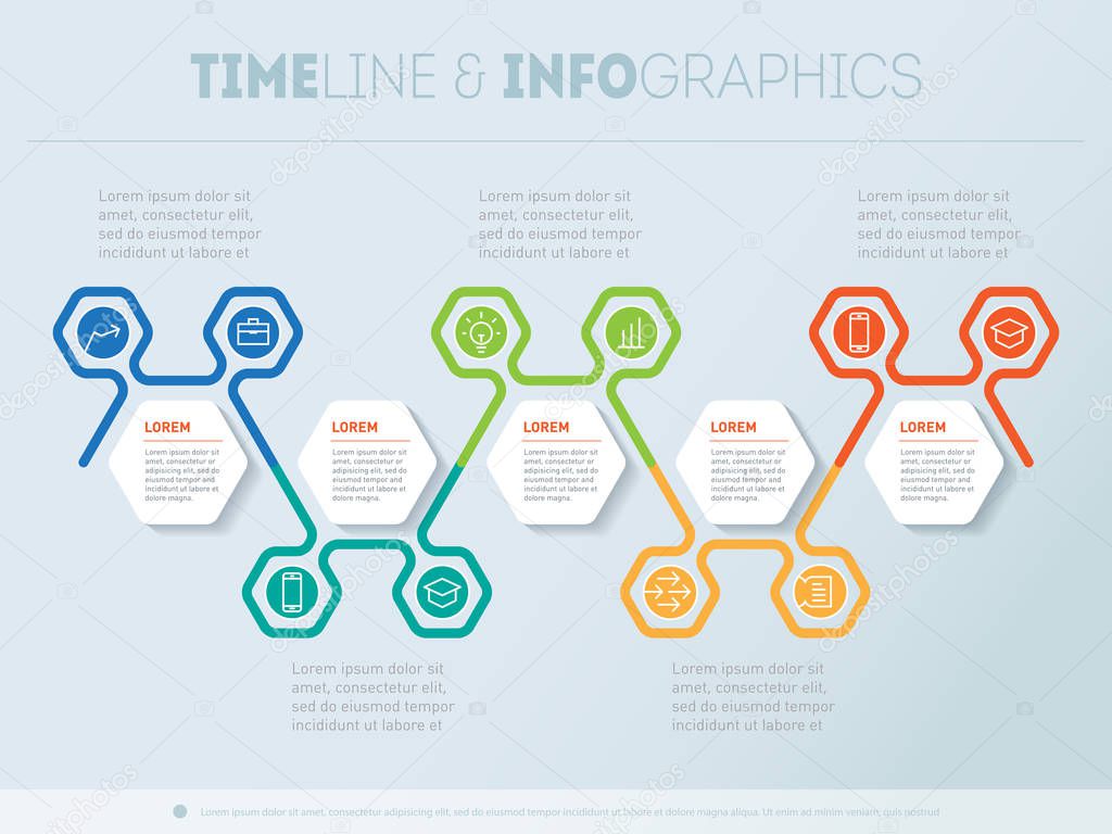 Línea temporal de Infografía Horizontal 2024