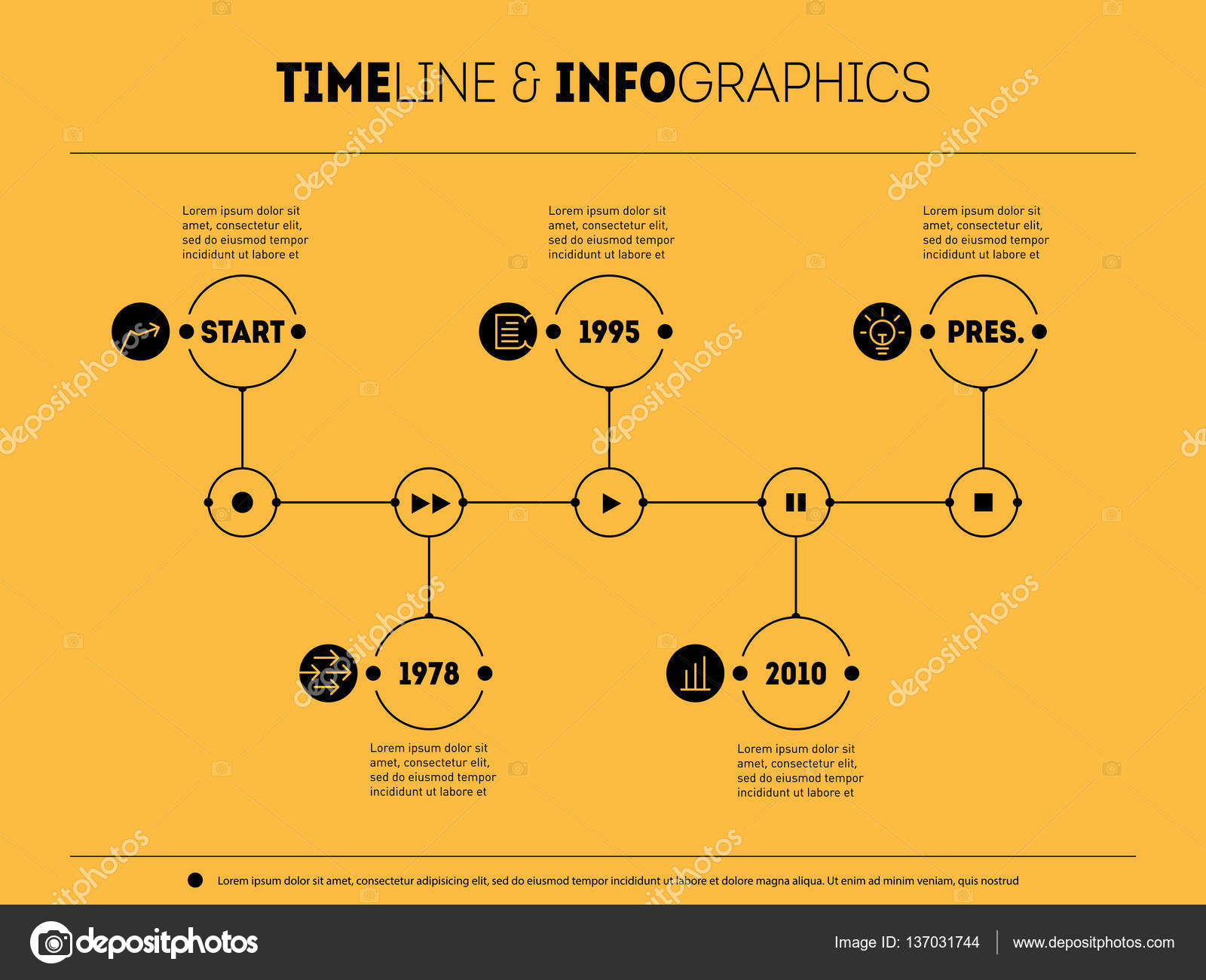 Horizontal Infographic timeline Stock Vector Image by ©thebackground ...