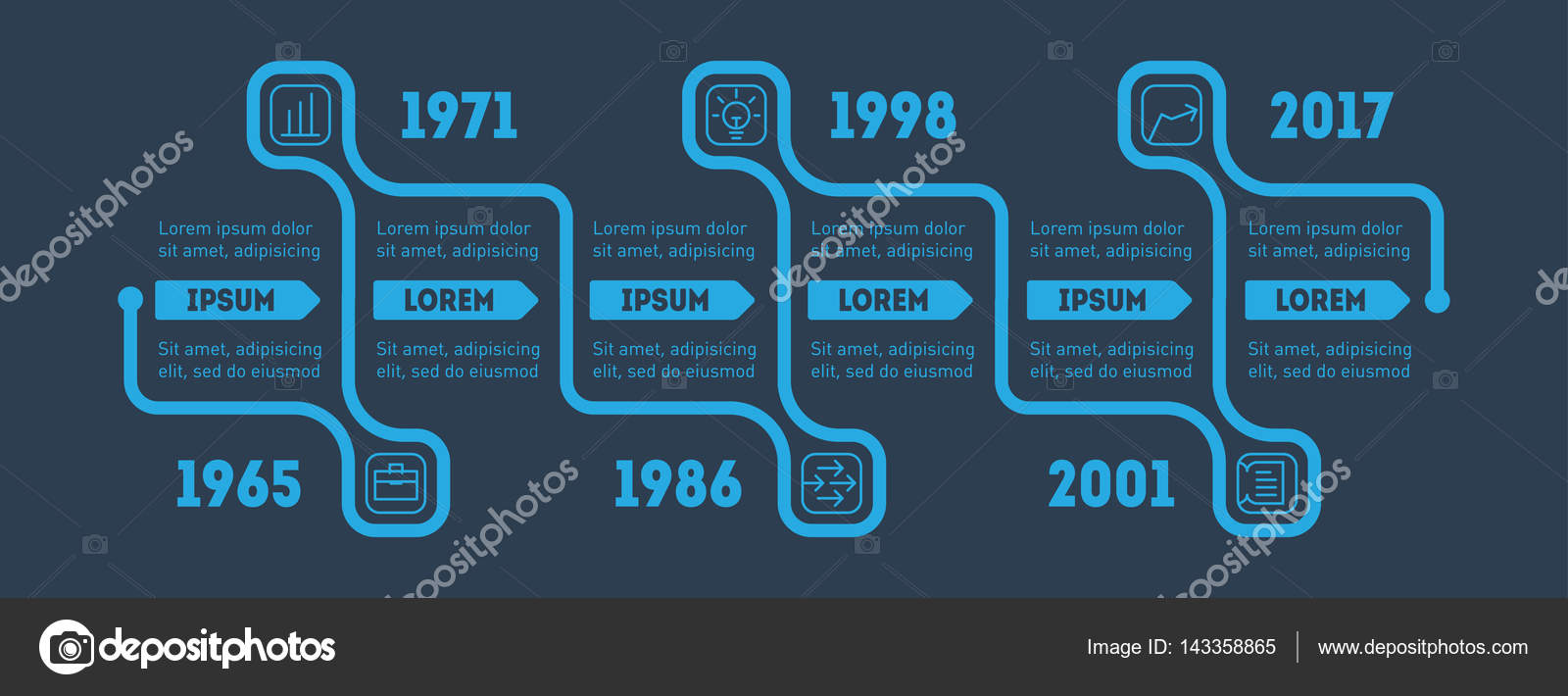 Timeline of technology processes for presentation — Stock Vector ...