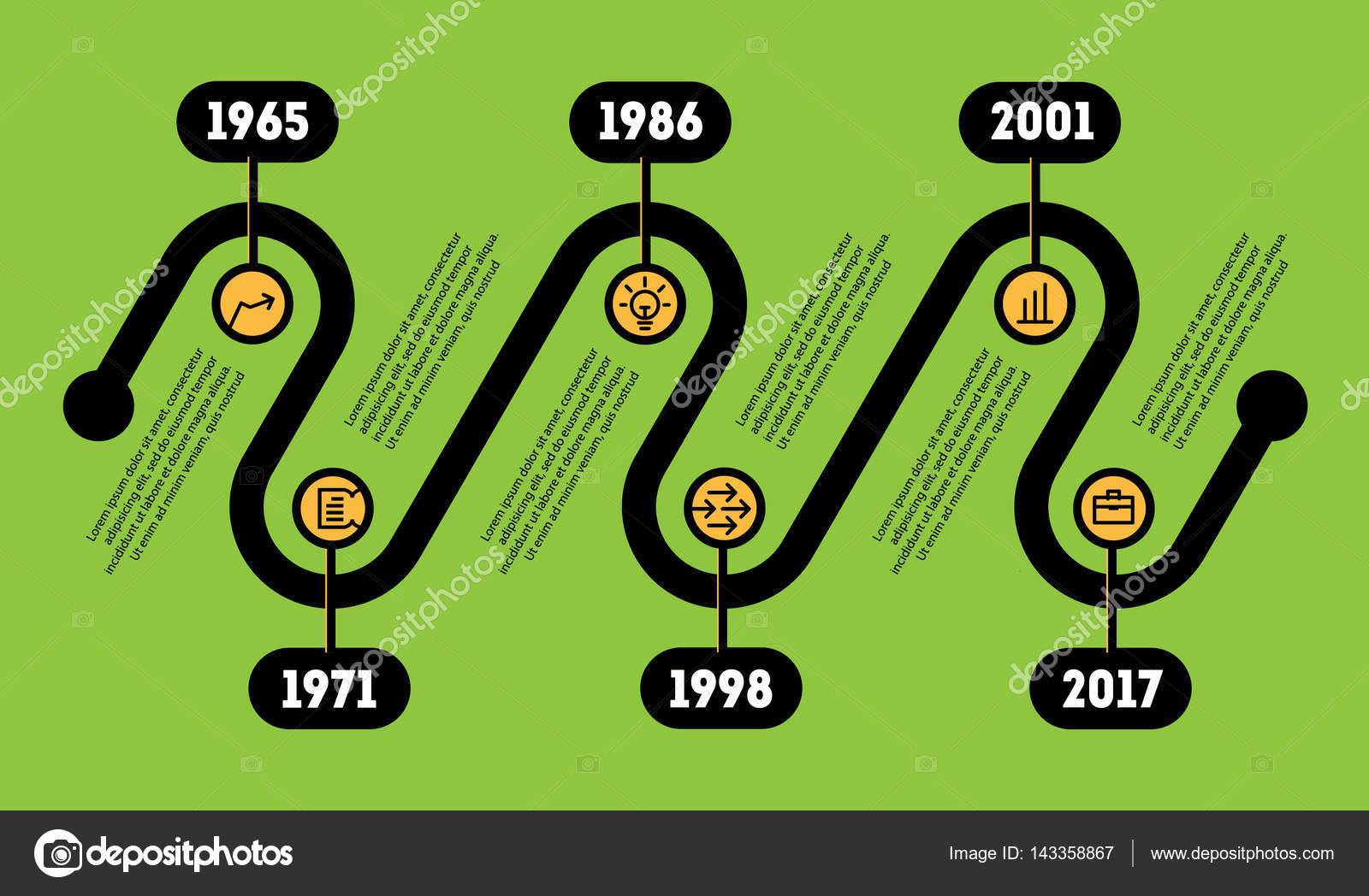 Timeline of technology processes for presentation — Stock Vector ...
