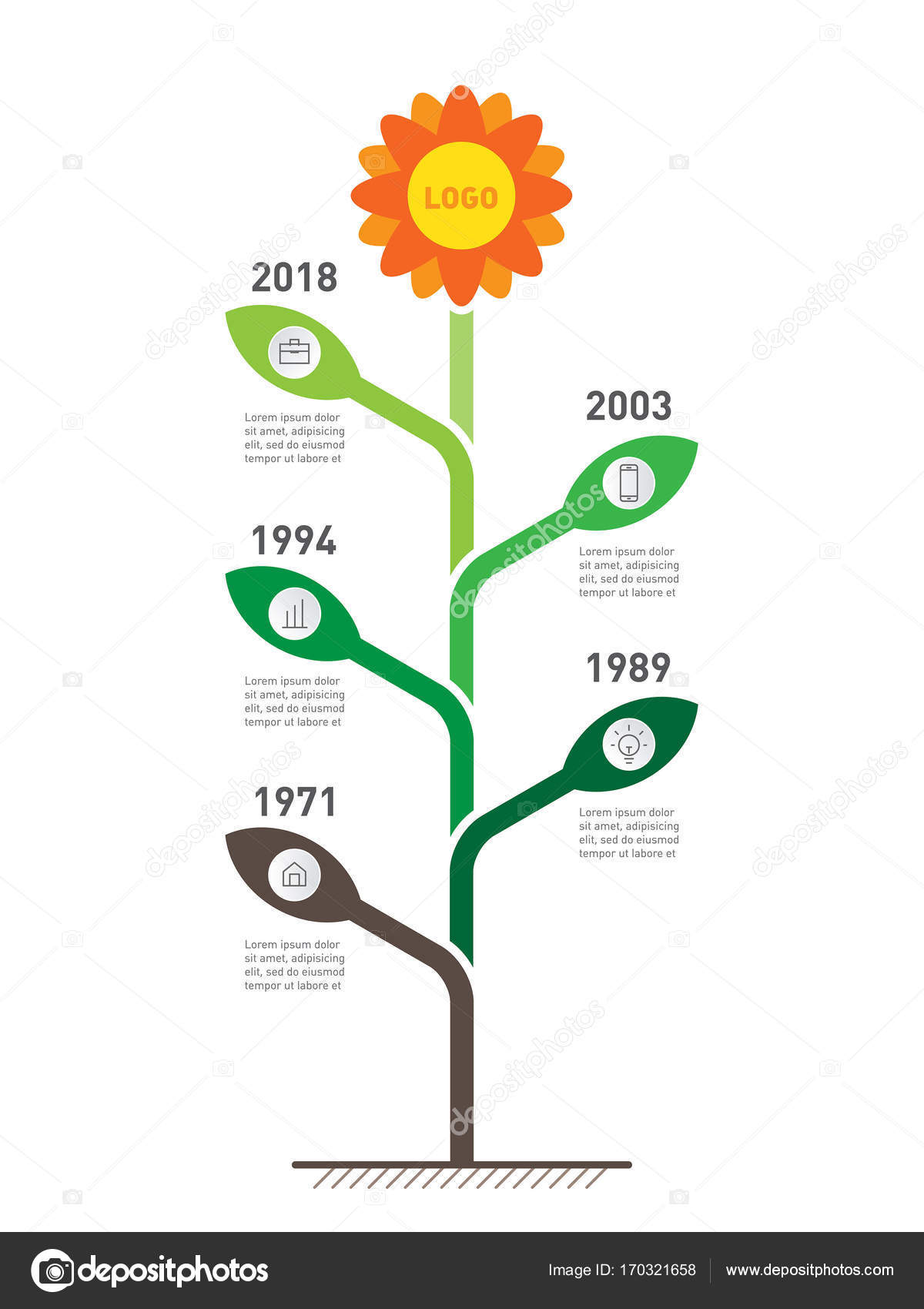 Vertical Timeline infographics Stock Vector by ©thebackground 170321658