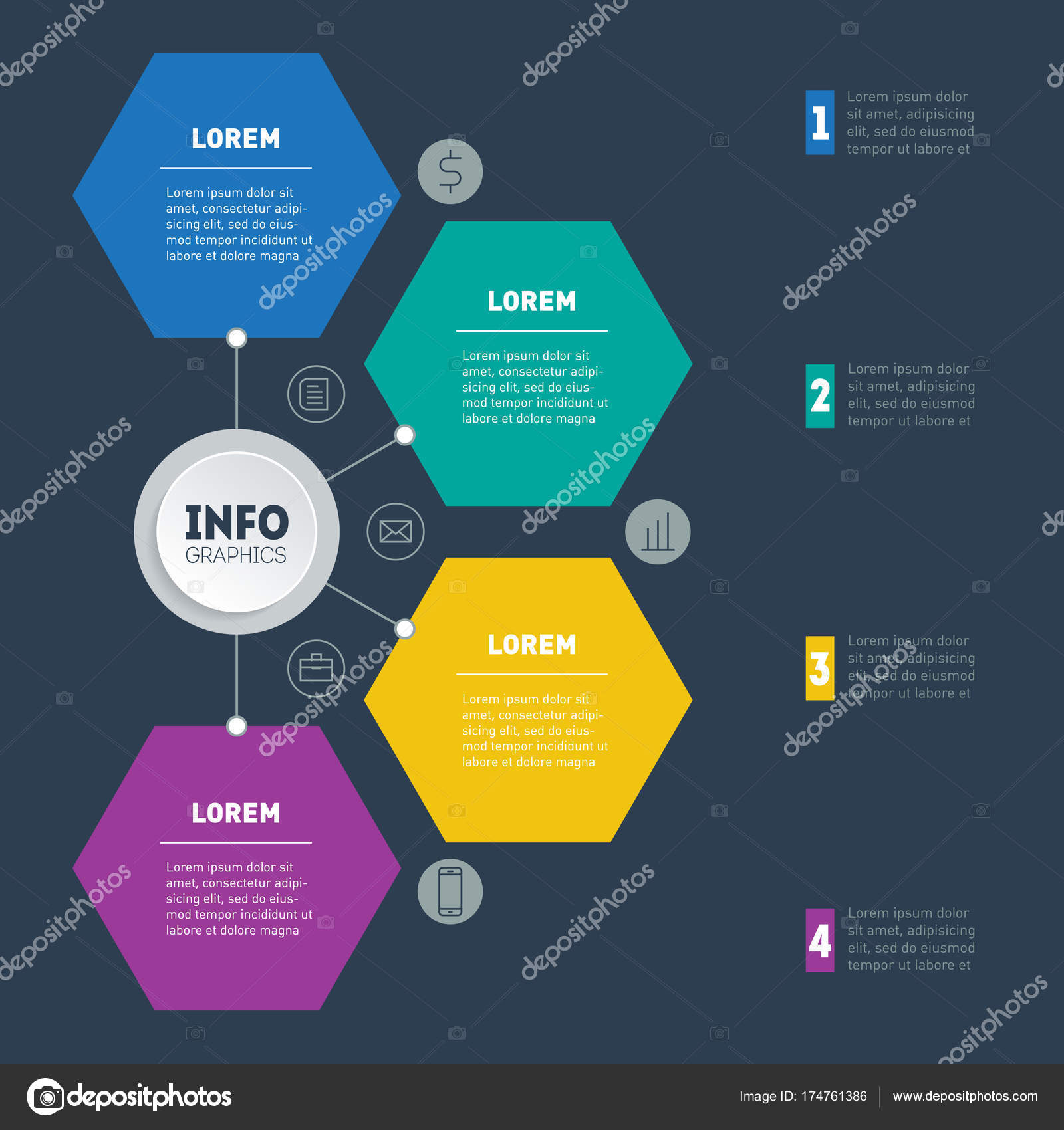 Web Template Chart Mindmap Diagram Steps Vector Dynamic Infographics ...