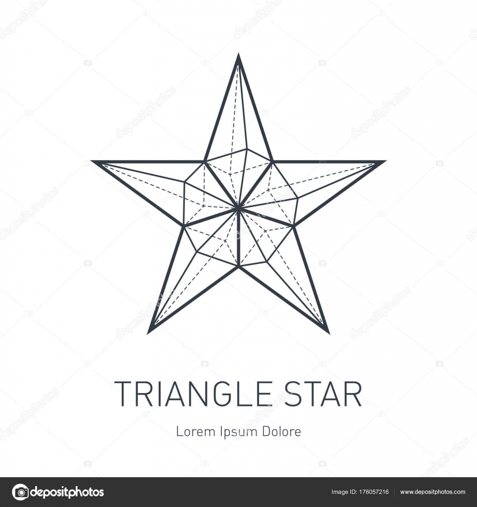 Blueprint Star Drawing Engineering Structures Design Element Triangles ...