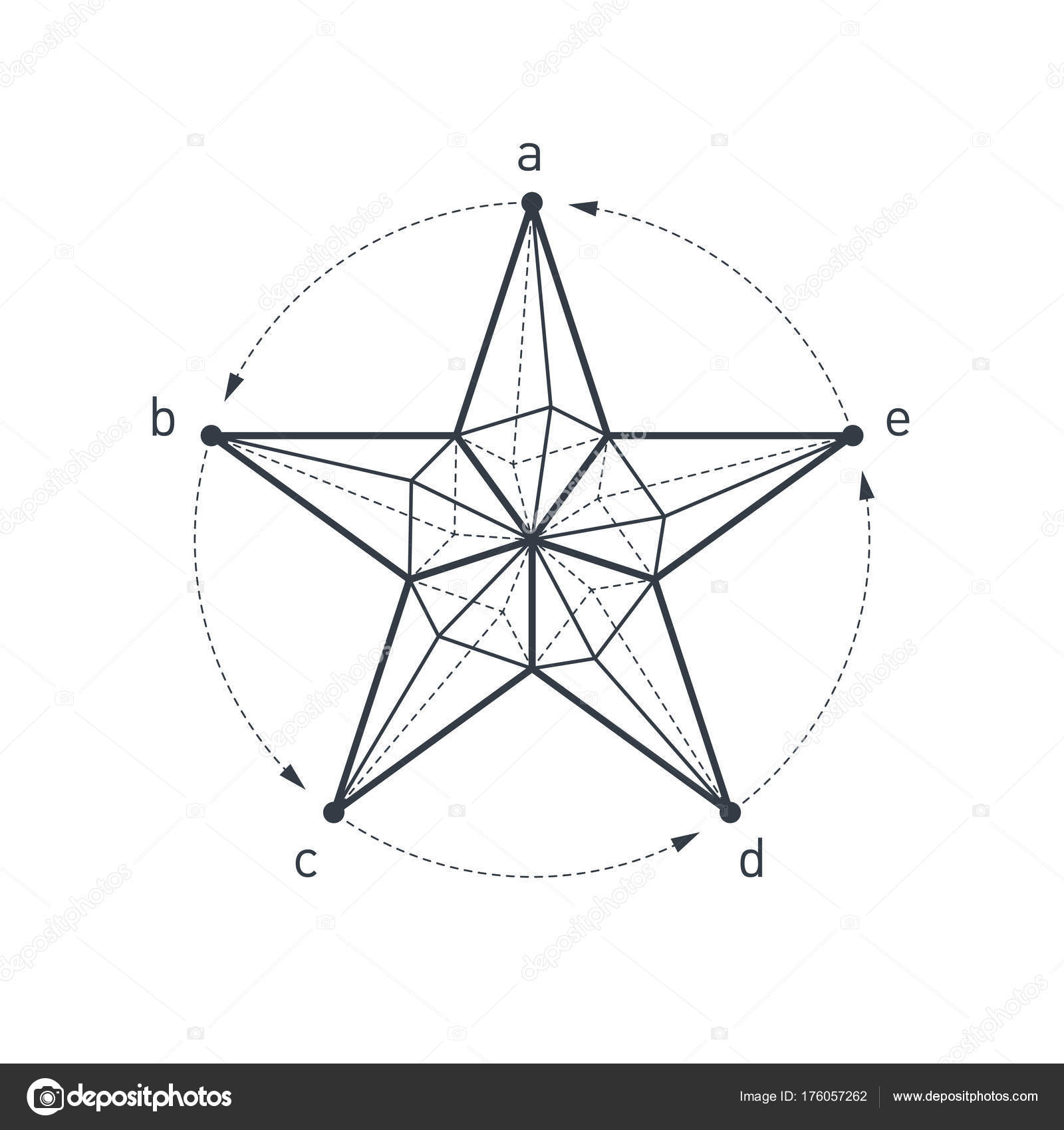 Blueprint Star Drawing Engineering Structures Design Element Triangles ...