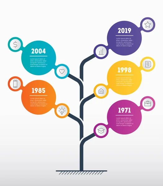 Infographic Timeline World Tendencies Icons Vector Illustration Black ...