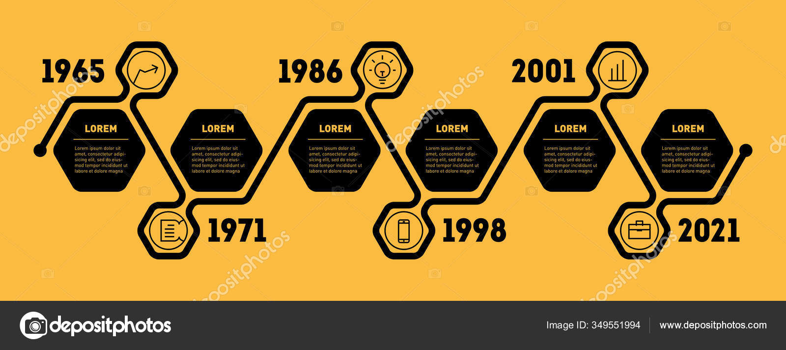 Info Timeline Yellow Background Simply Vector Illustration Stock Vector ...