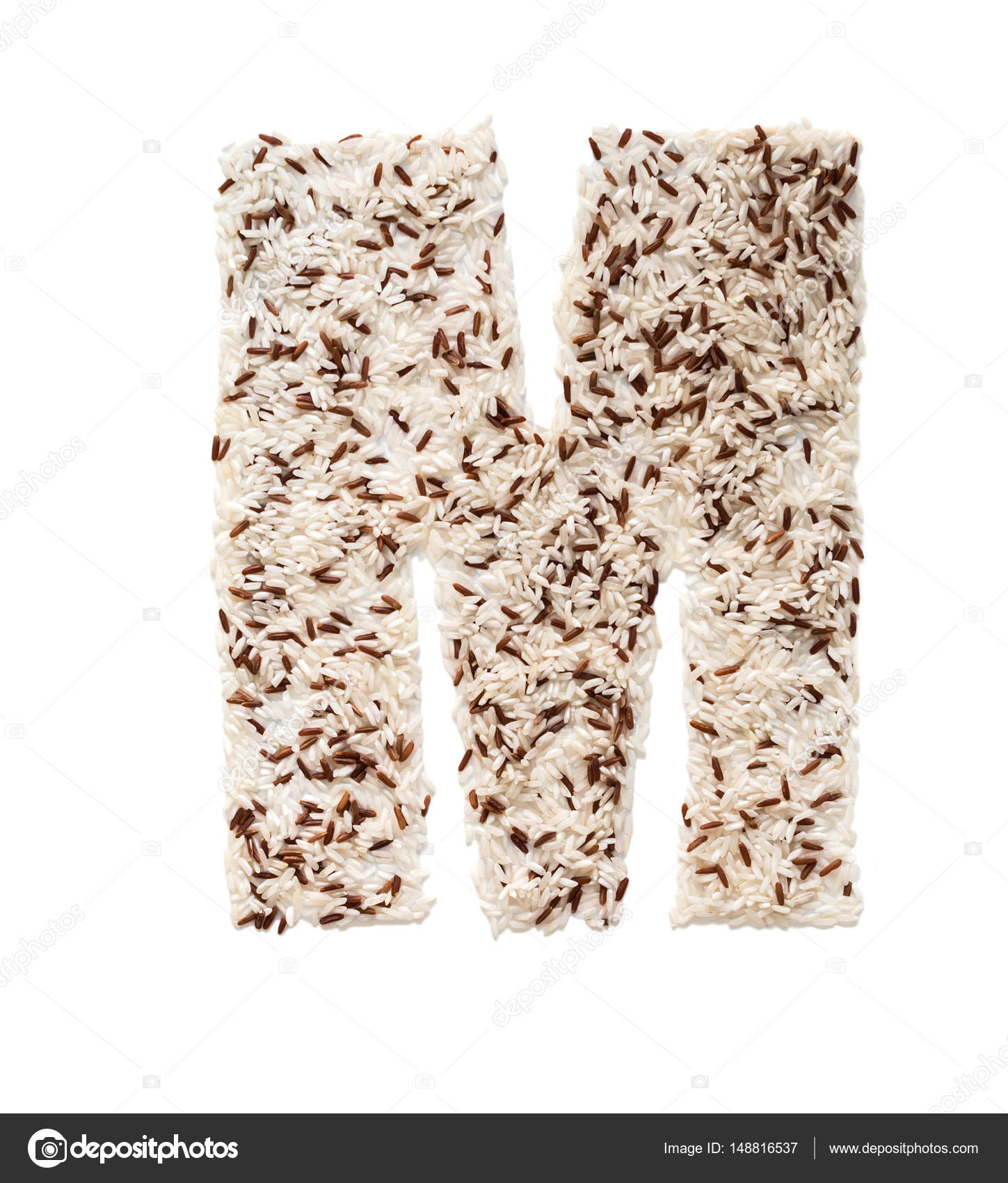 Rice grain forming an alphabet letter M Stock Photo by ©tan4ikk 148816537
