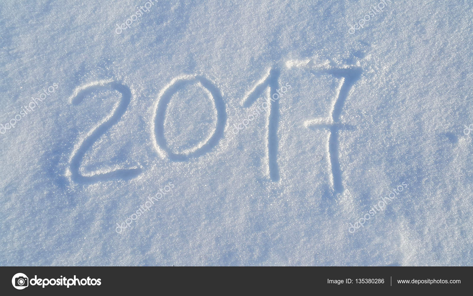 2017 drawing on the white snow — Stock Photo © Dink101 #135380286