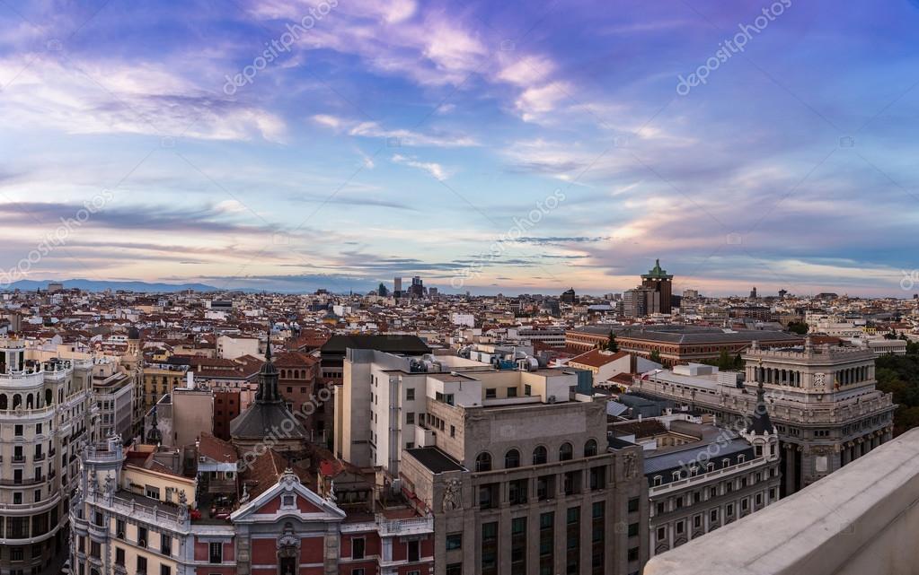 Panoramical aerial view of Madrid — Stock Photo © bloodua #125817030