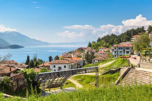 Panorama of Ohrid city and lake Ohrid — Stock Photo © bloodua #147539919