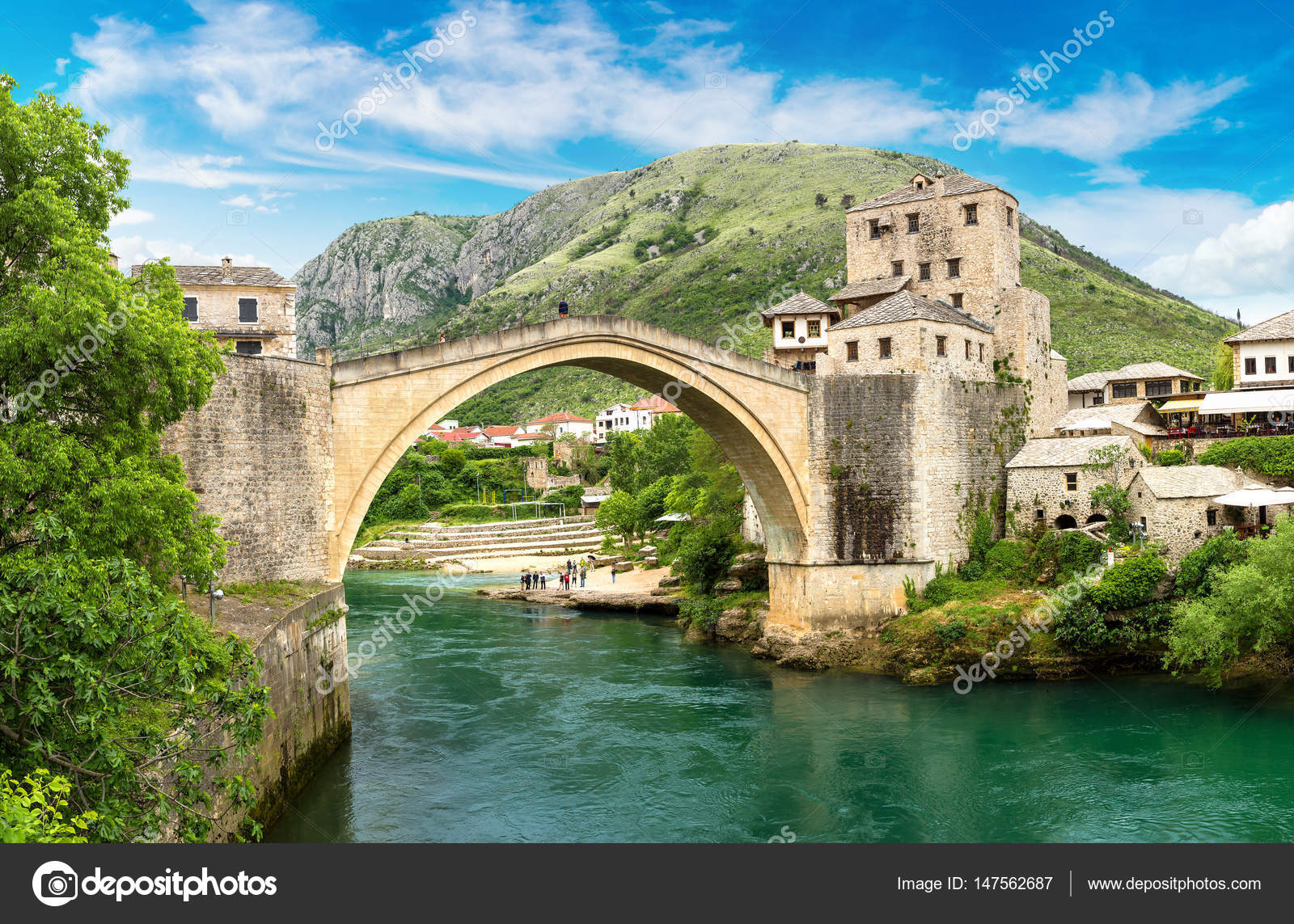 Panorama of The Old Bridge in Mostar — Stock Photo © bloodua #147562687