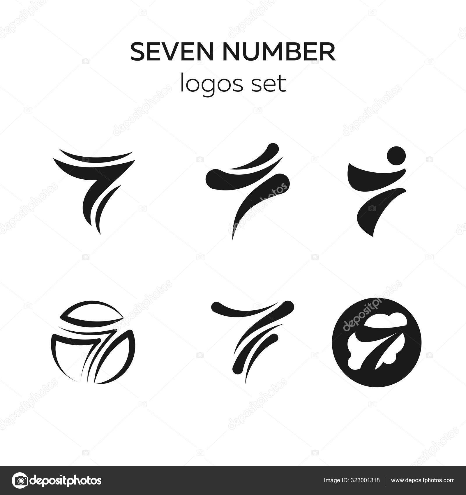 Número sete 7 conjunto vetorial de logotipos Vetor de ©olgaaltunina ...