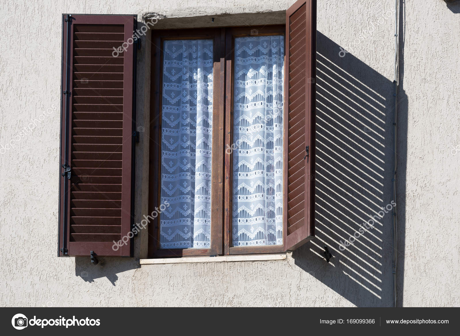 Open window with open shutters — Stock Photo © Lenorlux #169099366