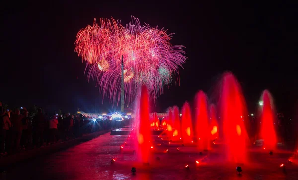 Fireworks in Victory park in honor of the 73 anniversary of the Victory ...